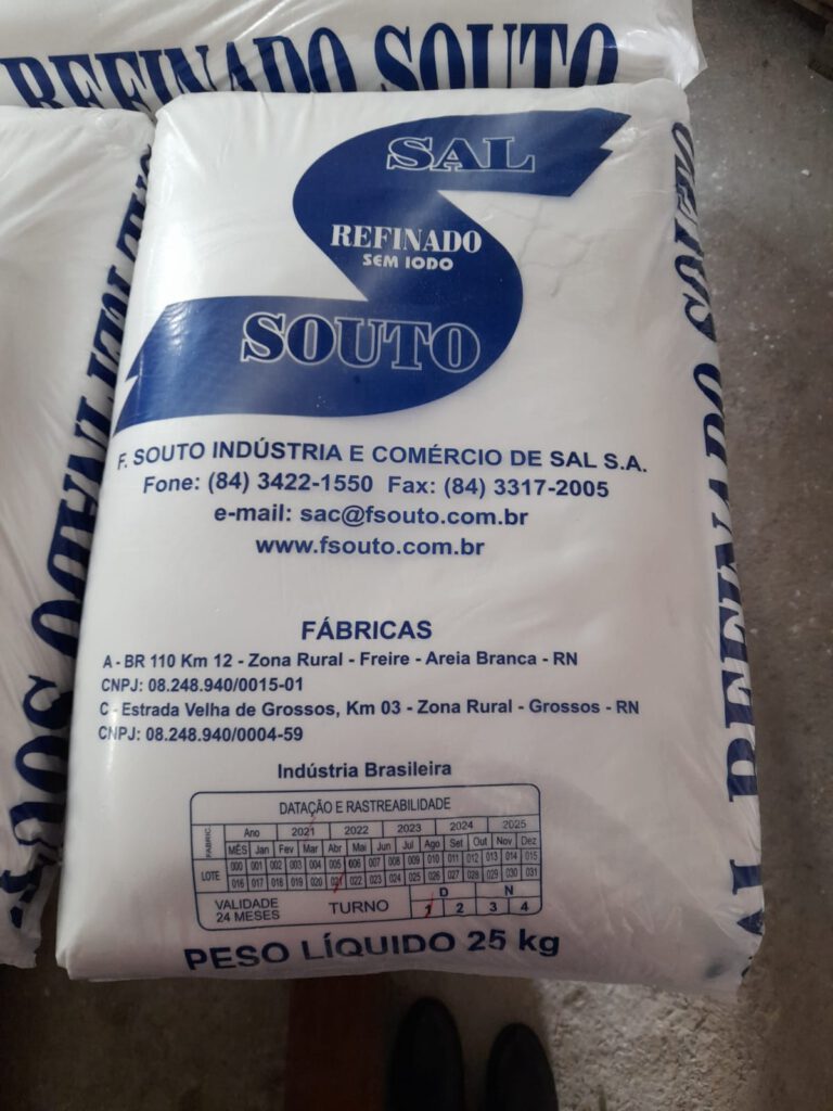 Sal Refinado com ou sem iodo sacos com 25kgs - Miancom